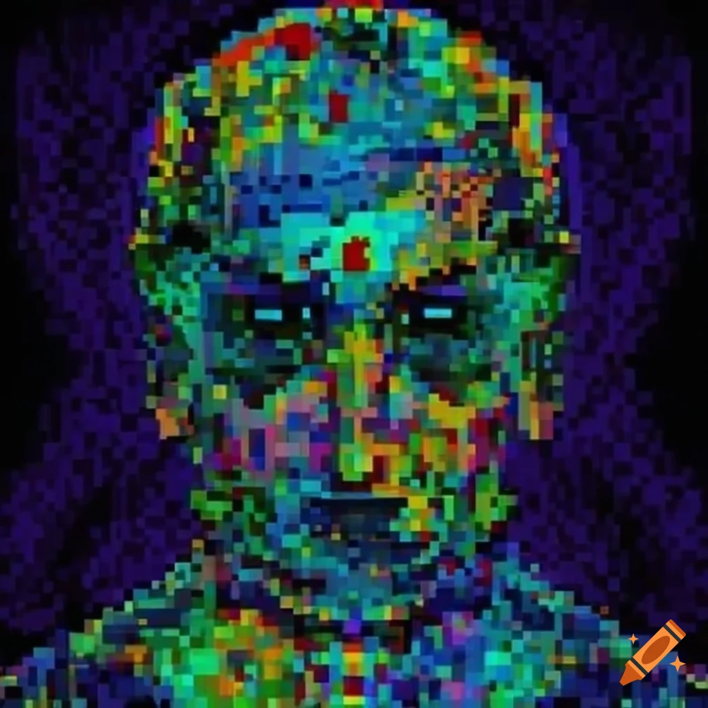 Psychedelic abstract pixel art on Craiyon