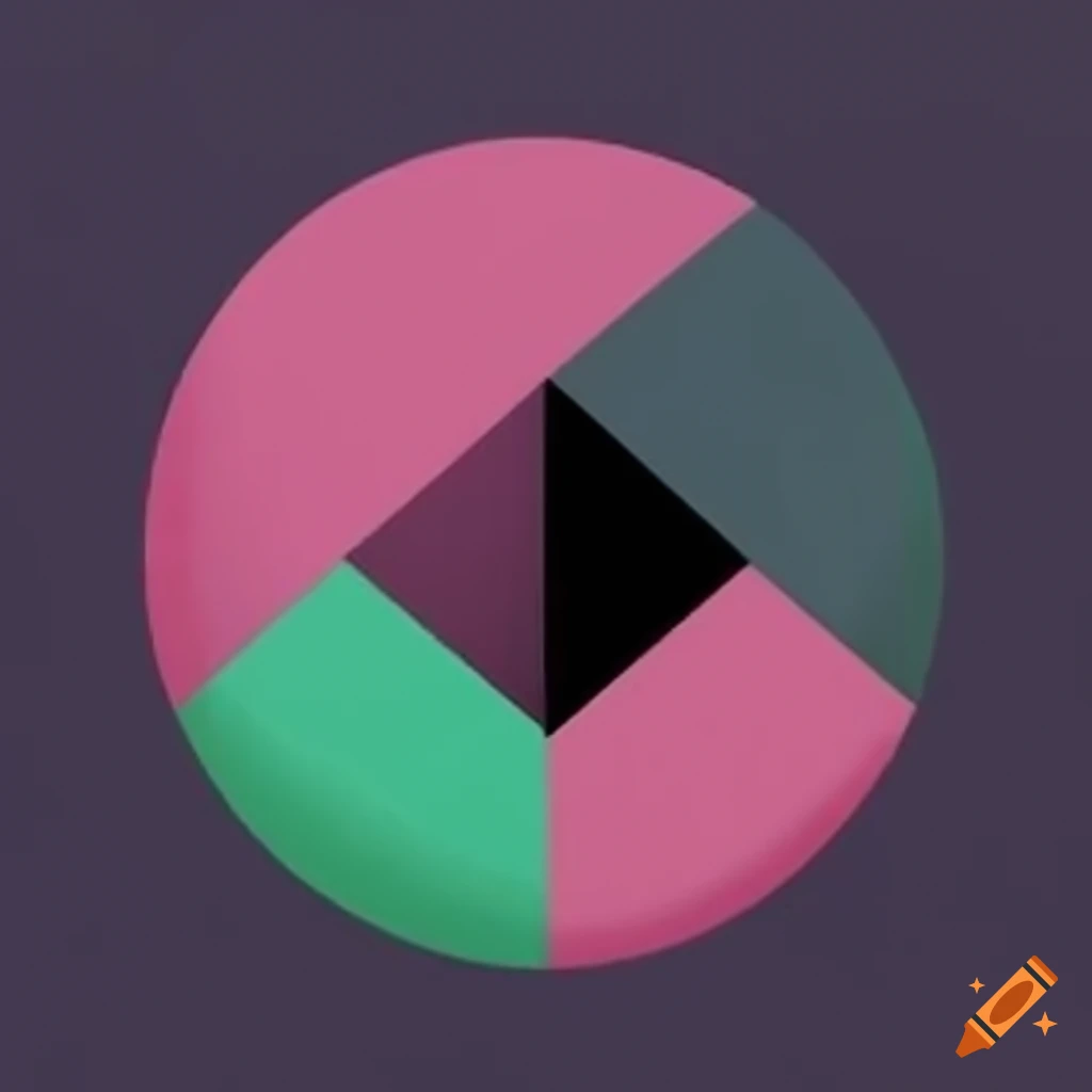 Abstract composition of colorful solid shapes on Craiyon