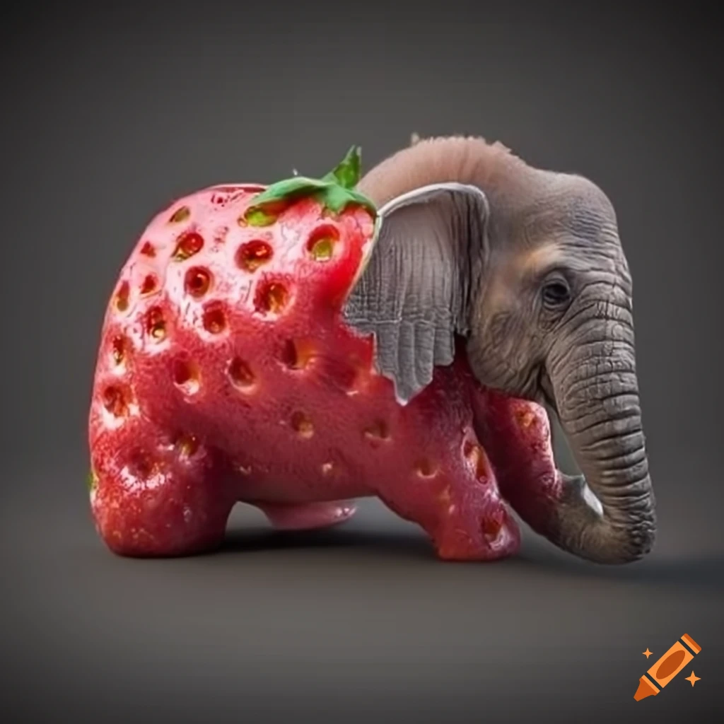 Strawberry elephant on Craiyon