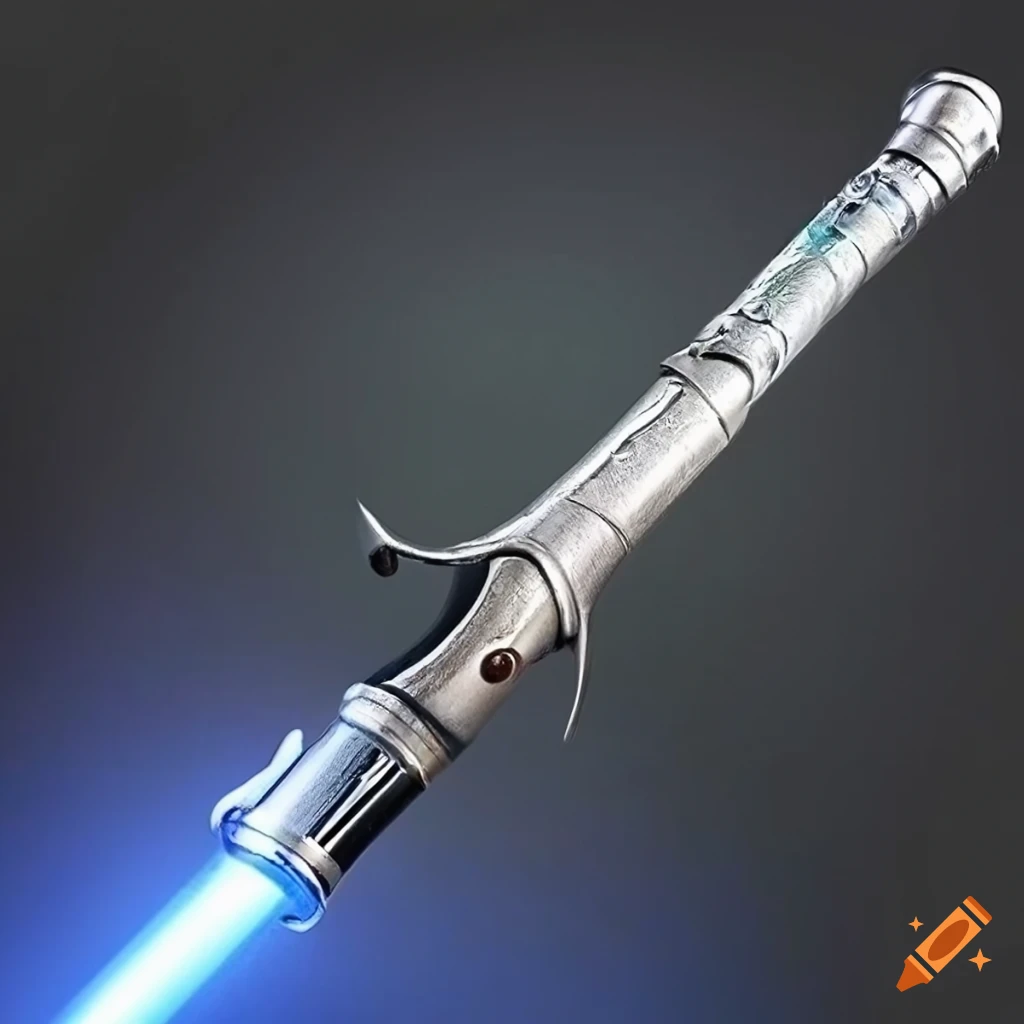 Elven-inspired lightsaber with slim smooth narrow leather grip and ...