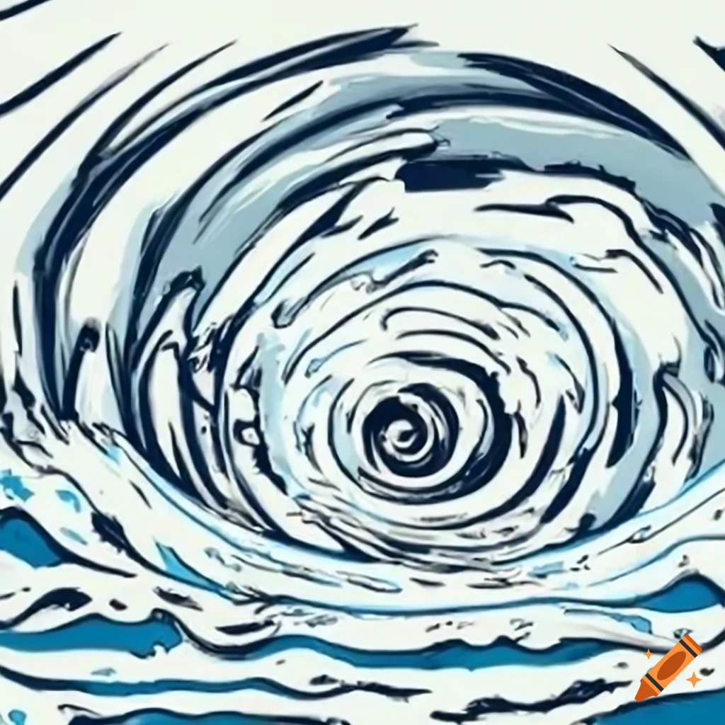 Whirlpool in the sea with retro batman comic drawing style on Craiyon