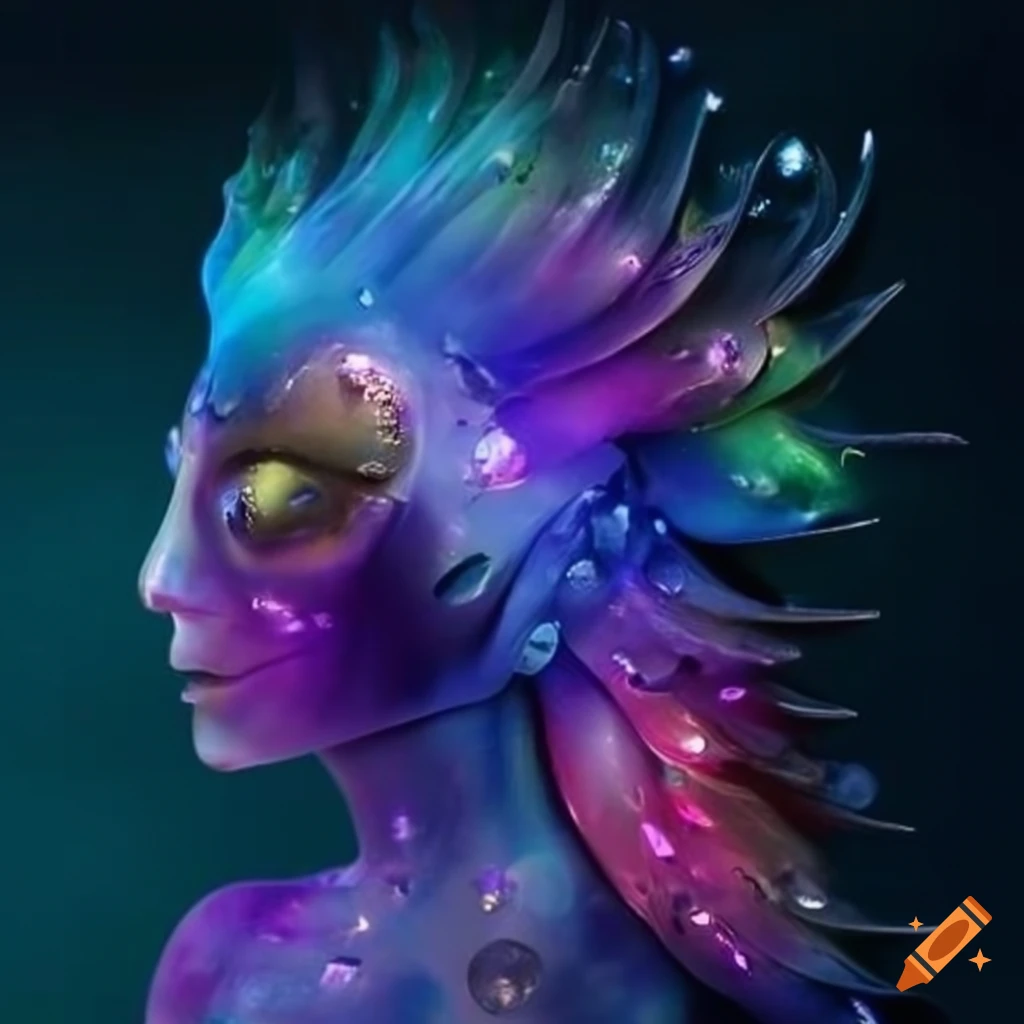 Ethereal crystal creatures emanating peace and serenity on Craiyon