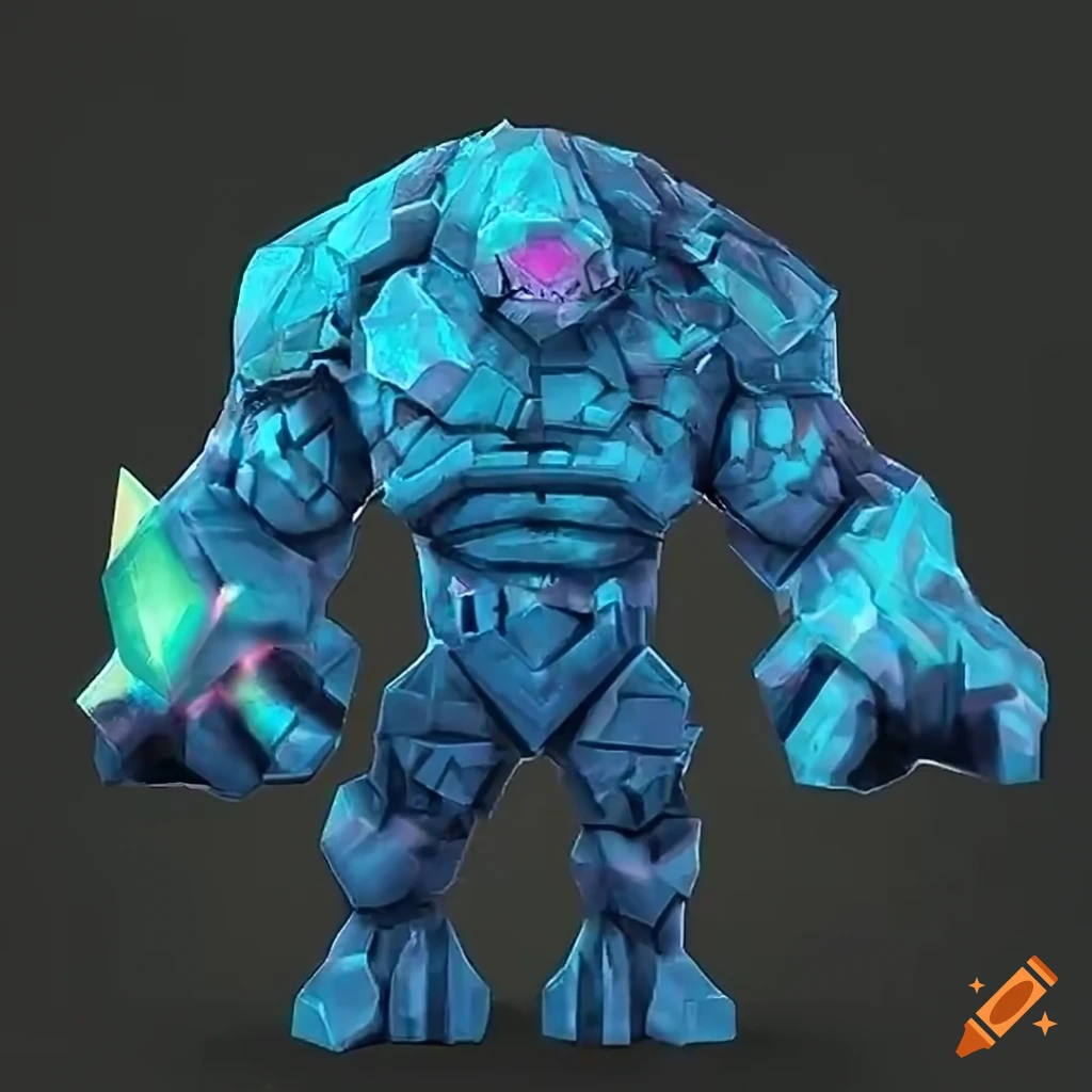 Crystal golem on Craiyon