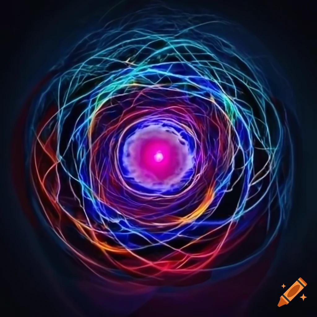 Quantum science symbolism on Craiyon