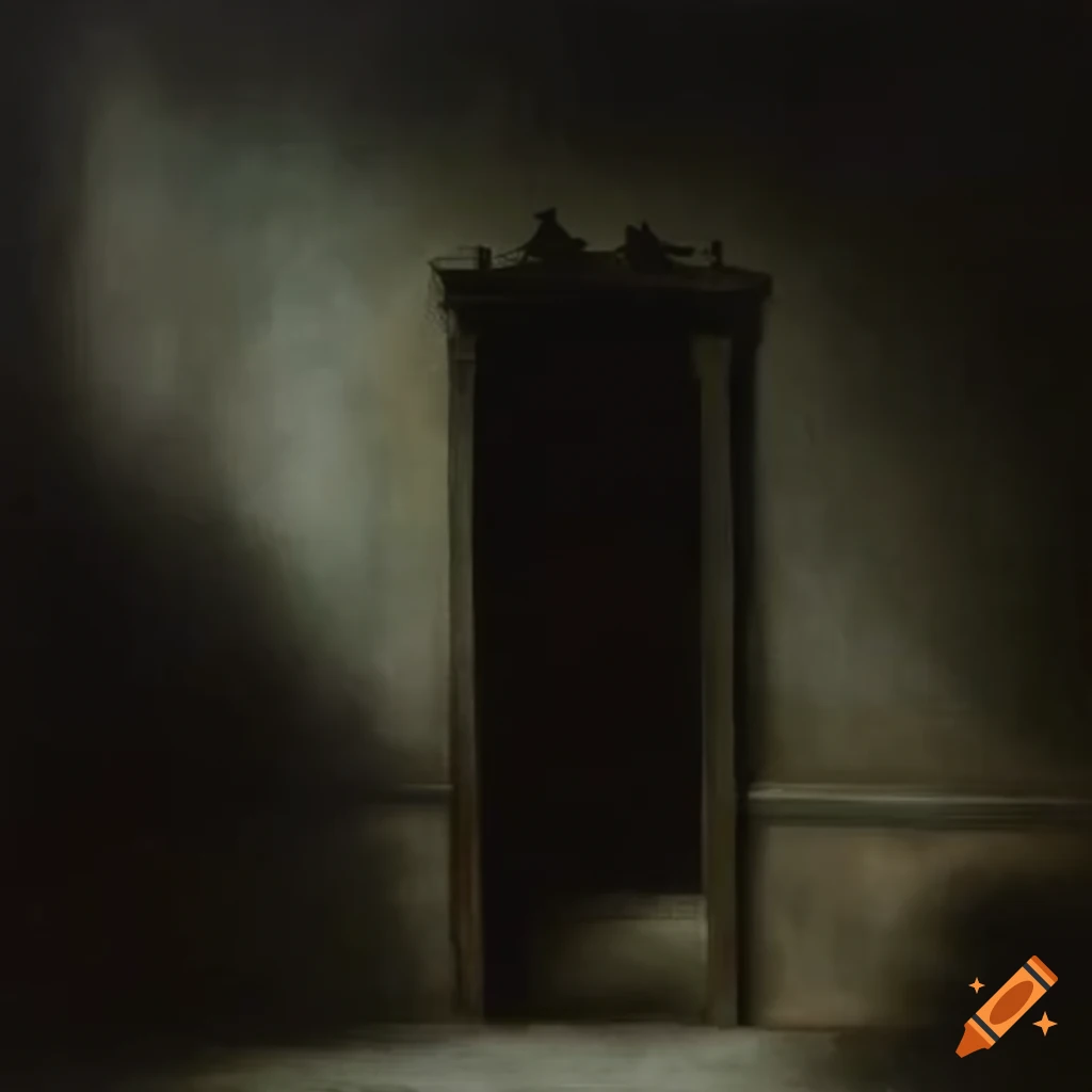 Ominous painting of dark room with shadows and mirror by peter bruegel ...