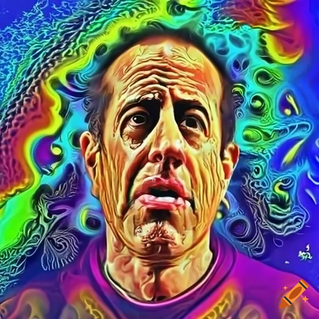 Jerry Seinfeld in a sad and psychedelic style on Craiyon