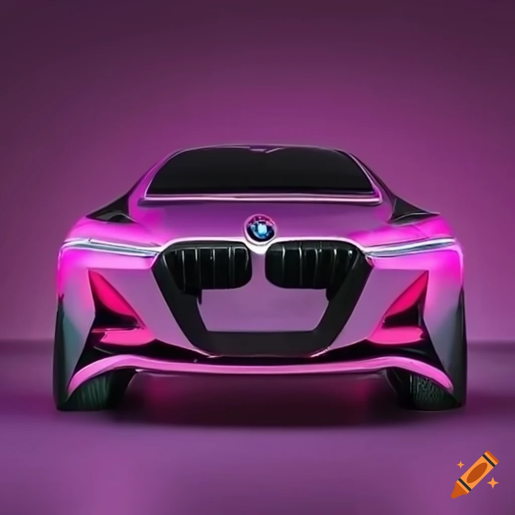 Futuristic pink BMW car in a futuristic setting on Craiyon