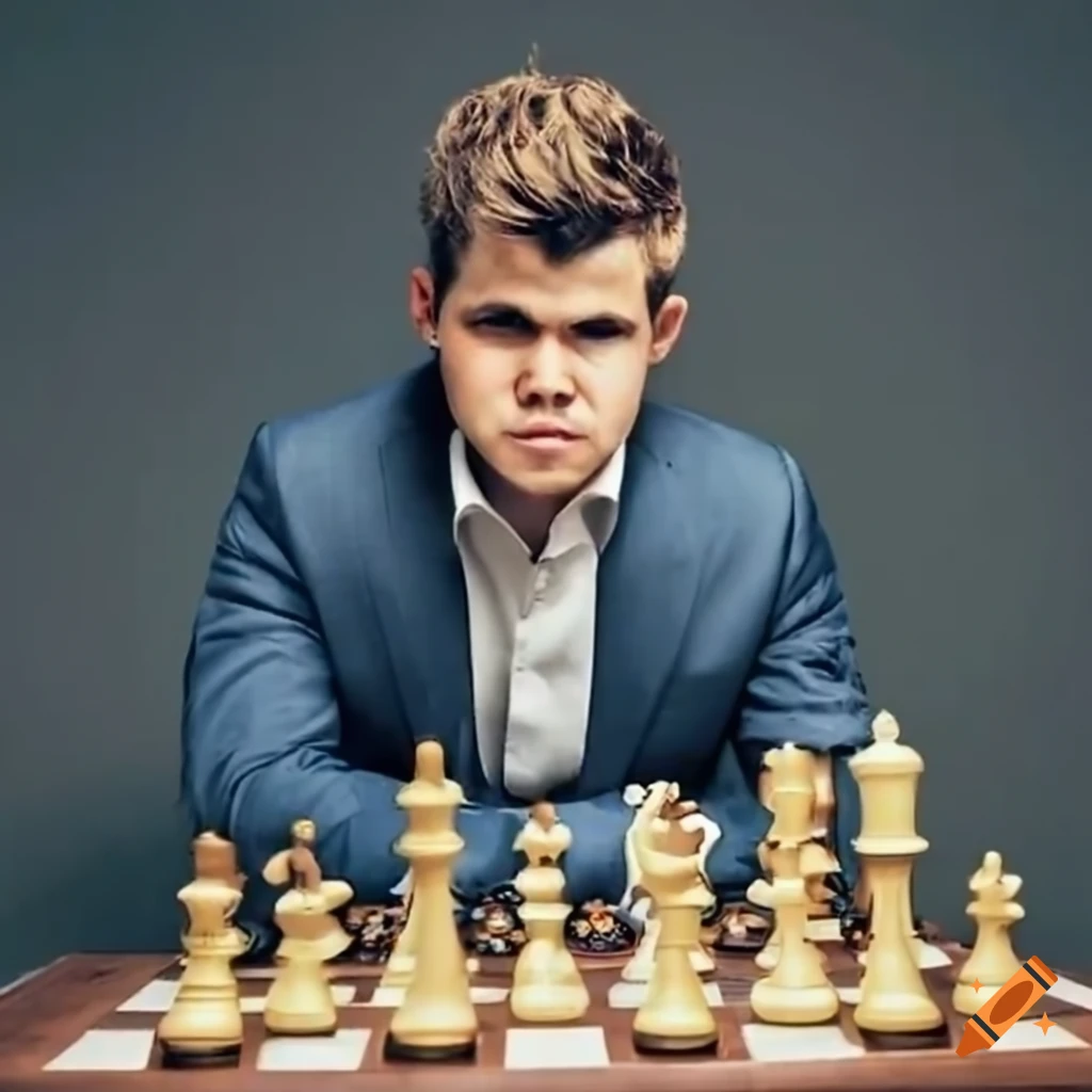 Magnus carlsen playing chess on Craiyon