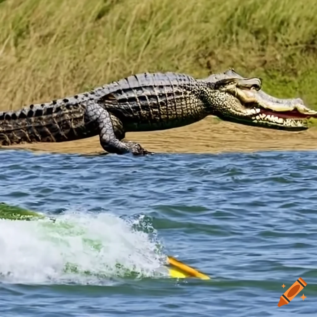 Alligator surfing on Craiyon