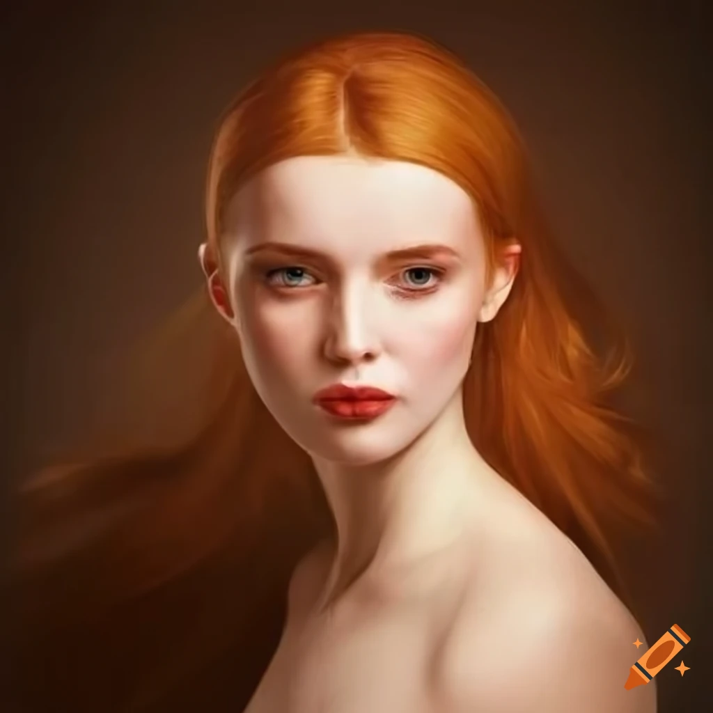 Portrait of an elegant ginger woman on Craiyon