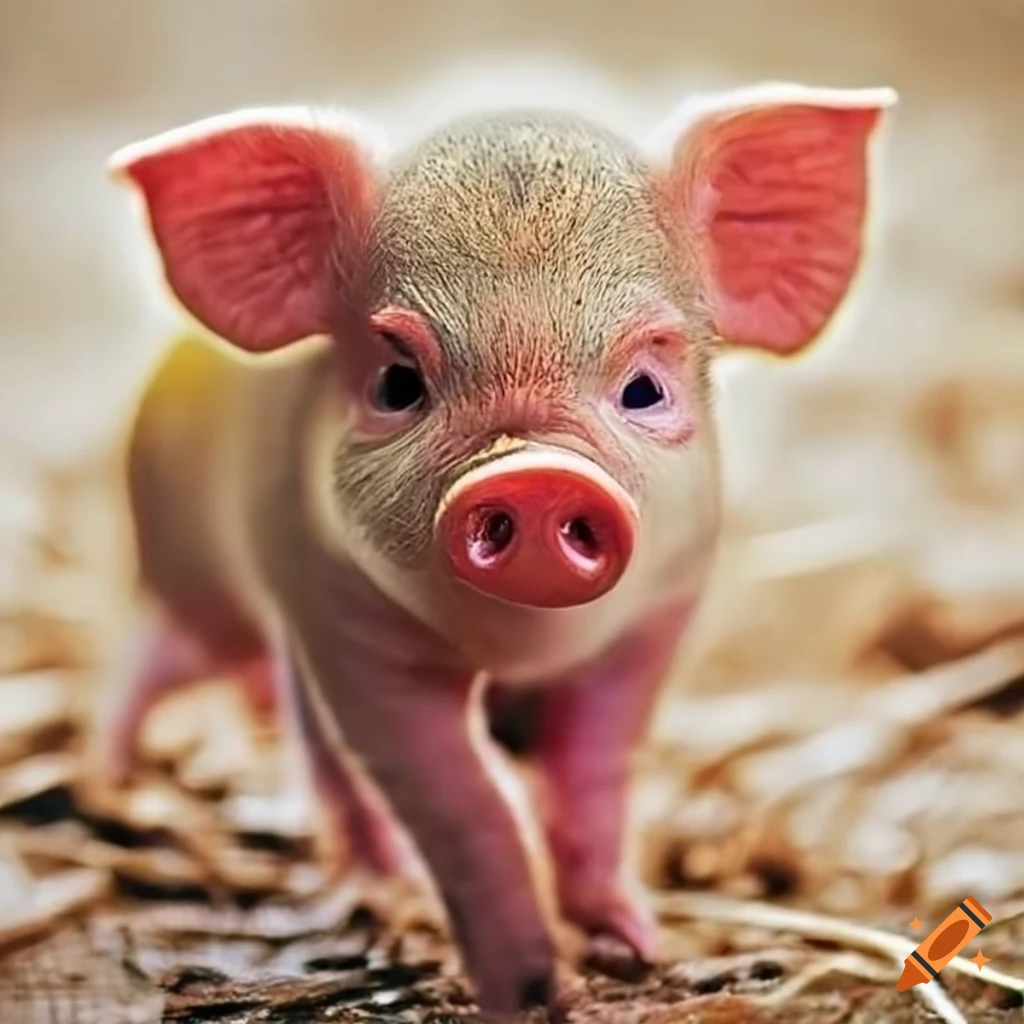 Two baby pigs playfully interacting on Craiyon