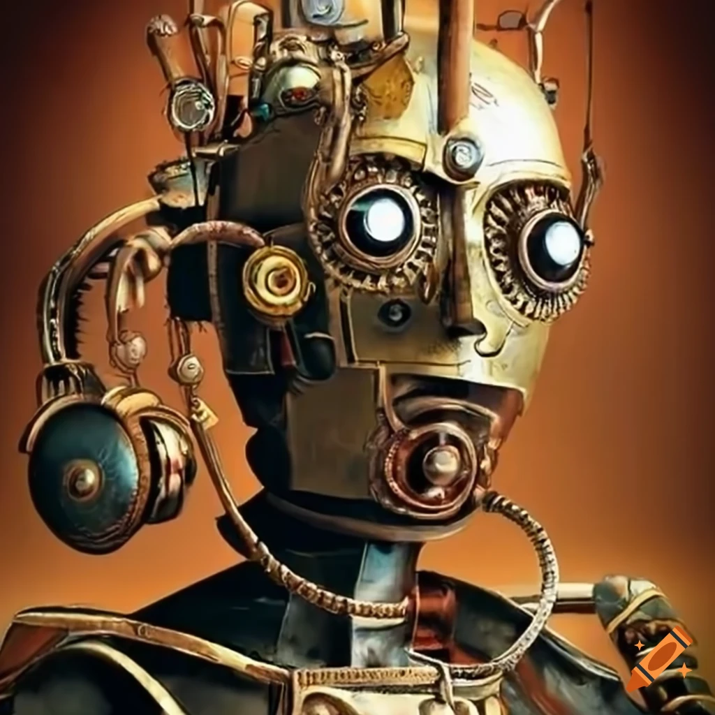 Steampunk robot in the style of dali on Craiyon