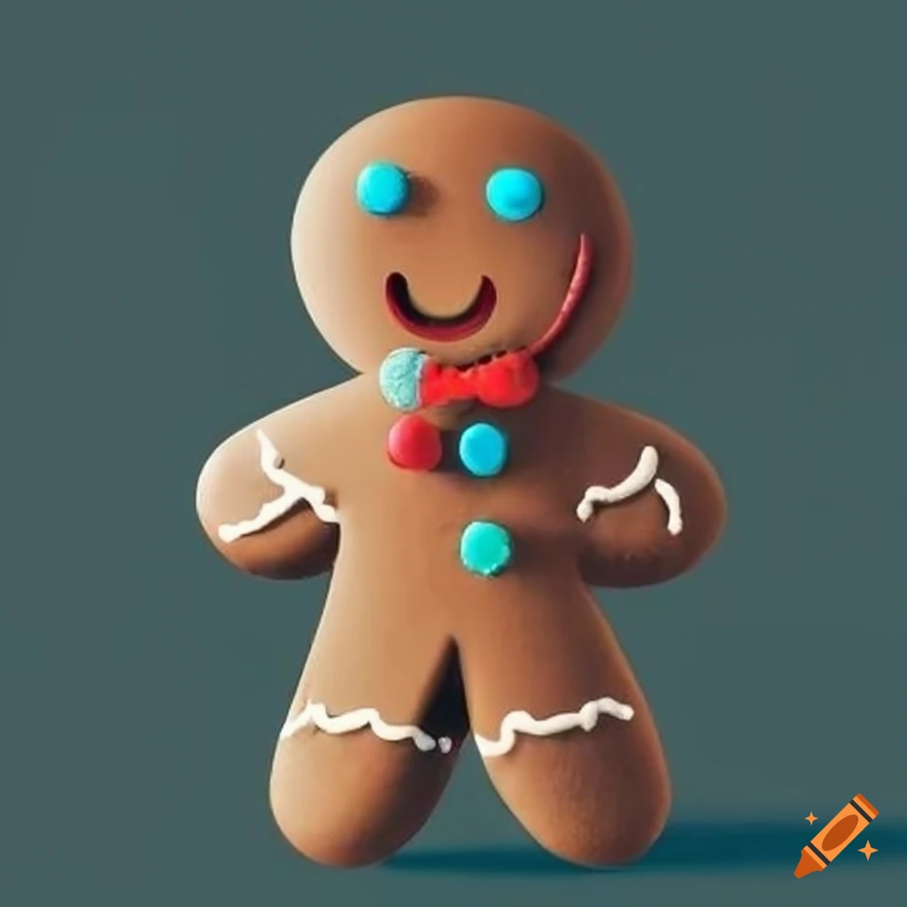 Happy gingerbread man on Craiyon