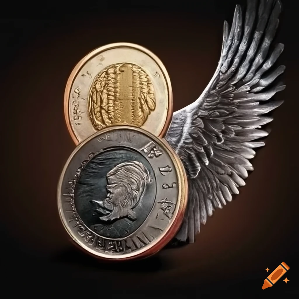 Two angel wing coins on Craiyon
