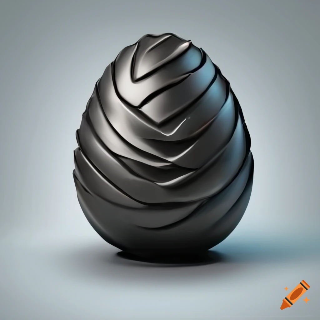 Black dragon egg 3d icon on white background on Craiyon