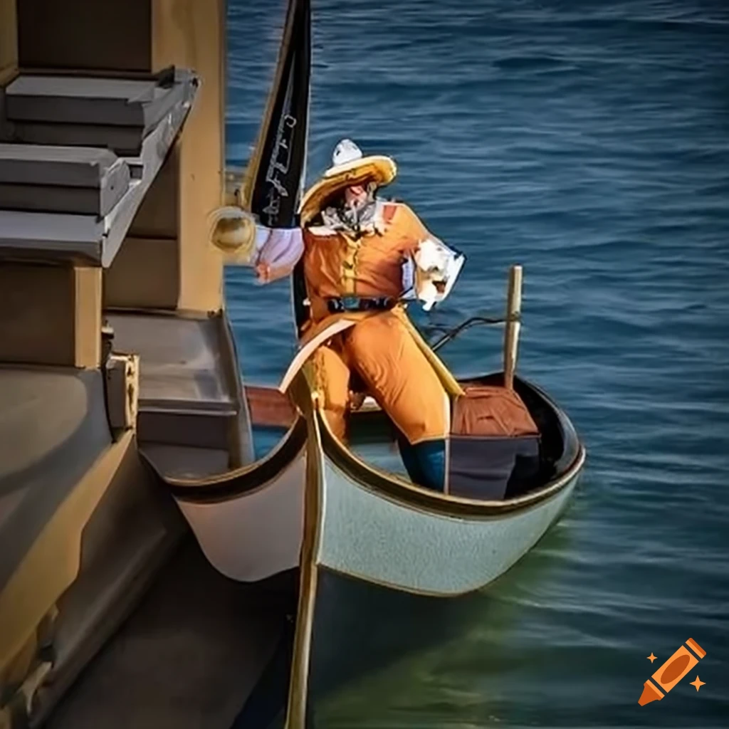 Captain Marco, gondola captain with a heart of gold on Craiyon