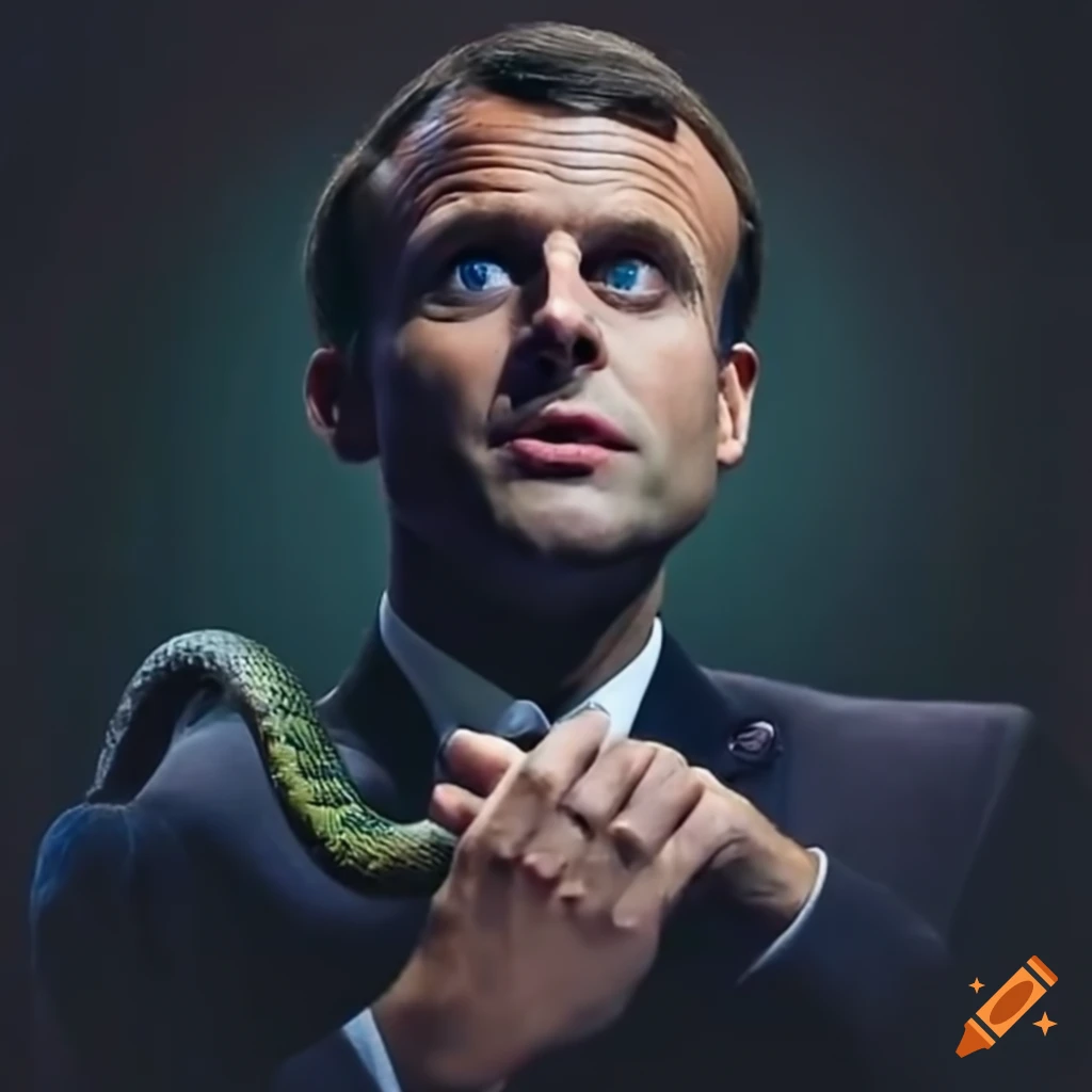 Politician carrying a snake under a night sky on Craiyon