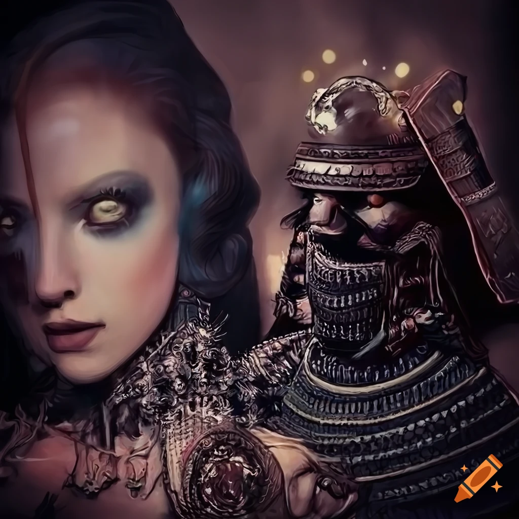 Fashion photography with samurai inside a luxurious carriage and 1950s ...