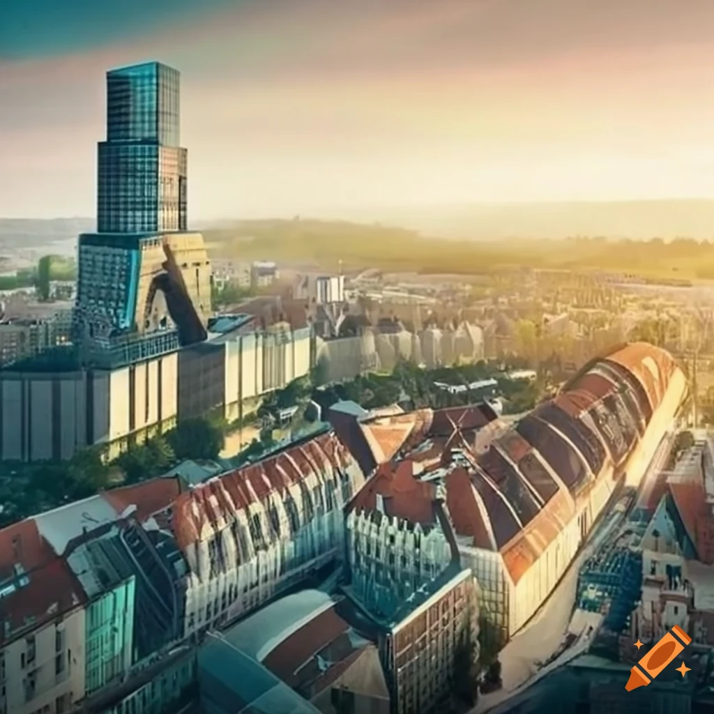 Sustainable and eco-friendly cityscape of stuttgart in the future on ...