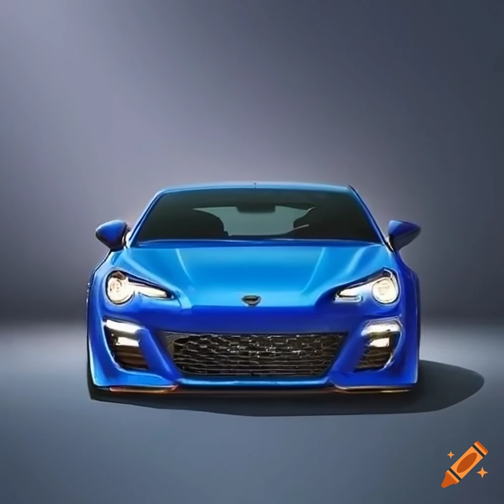 Blue car with red racing stripes on Craiyon