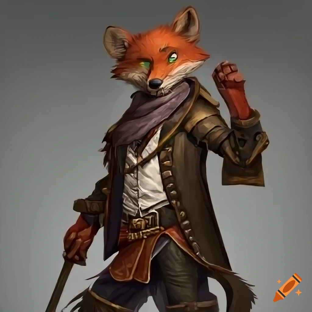 Male fox pirate character for root rpg on Craiyon