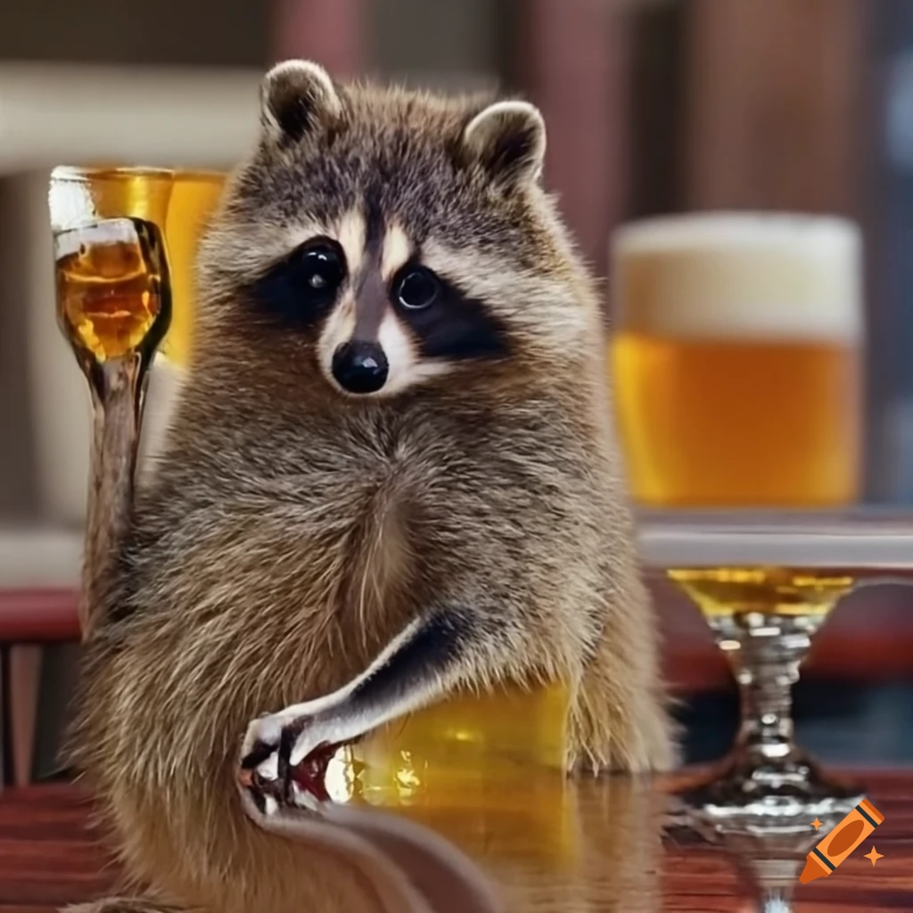 Badgers in a pub enjoying a beer on Craiyon