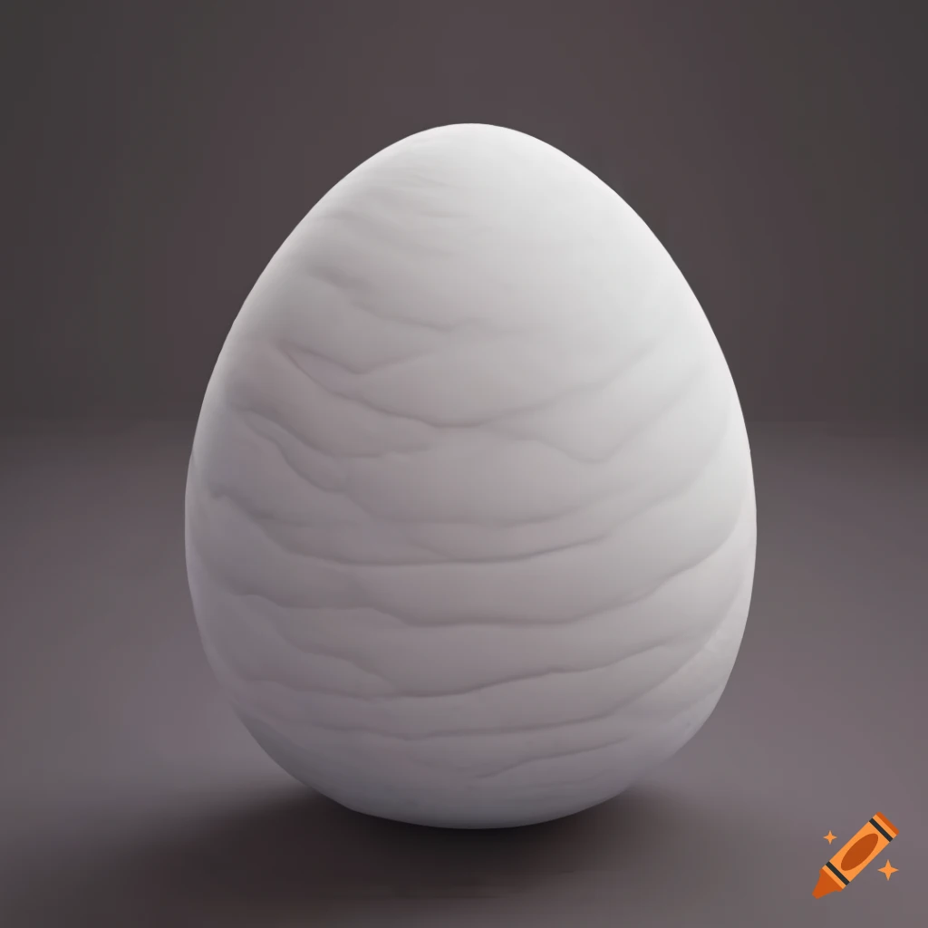 White dragon egg in 3d render on Craiyon