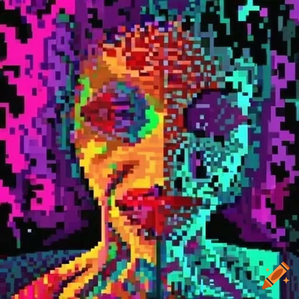 Abstract pixel art on Craiyon