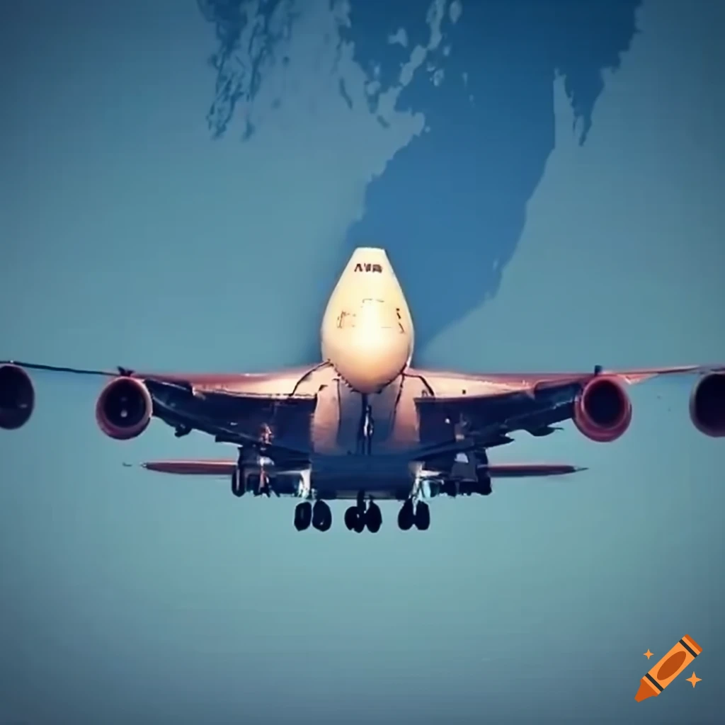 Boeing 747 landing on a runway on Craiyon