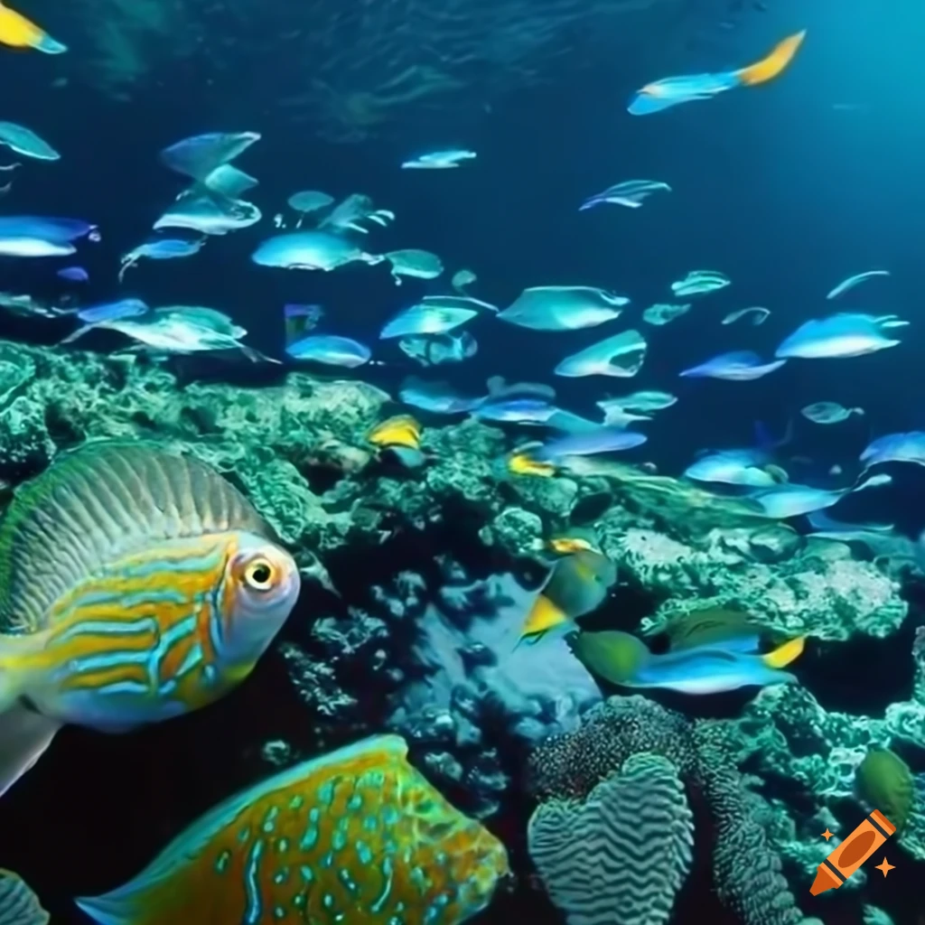 Group of exotic fish in mesmerizing hyper-sharp micro photography ...