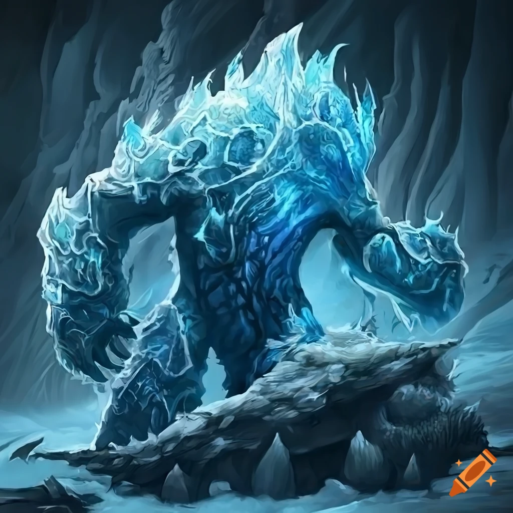 Detailed high quality ice elemental fantasy art on Craiyon