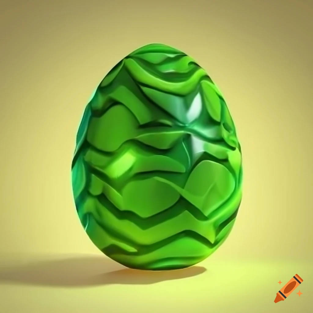 Green dragon egg 3d icon for gaming on Craiyon