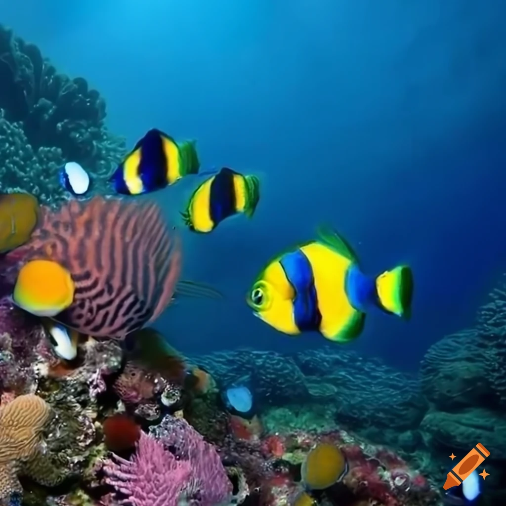 Group of exotic fish in mesmerizing hyper-sharp micro photography ...