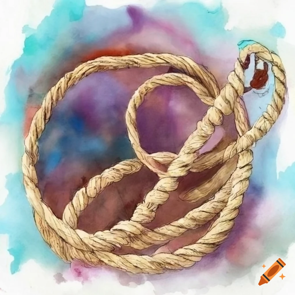 Watercolor painting of an animal trap rope on Craiyon