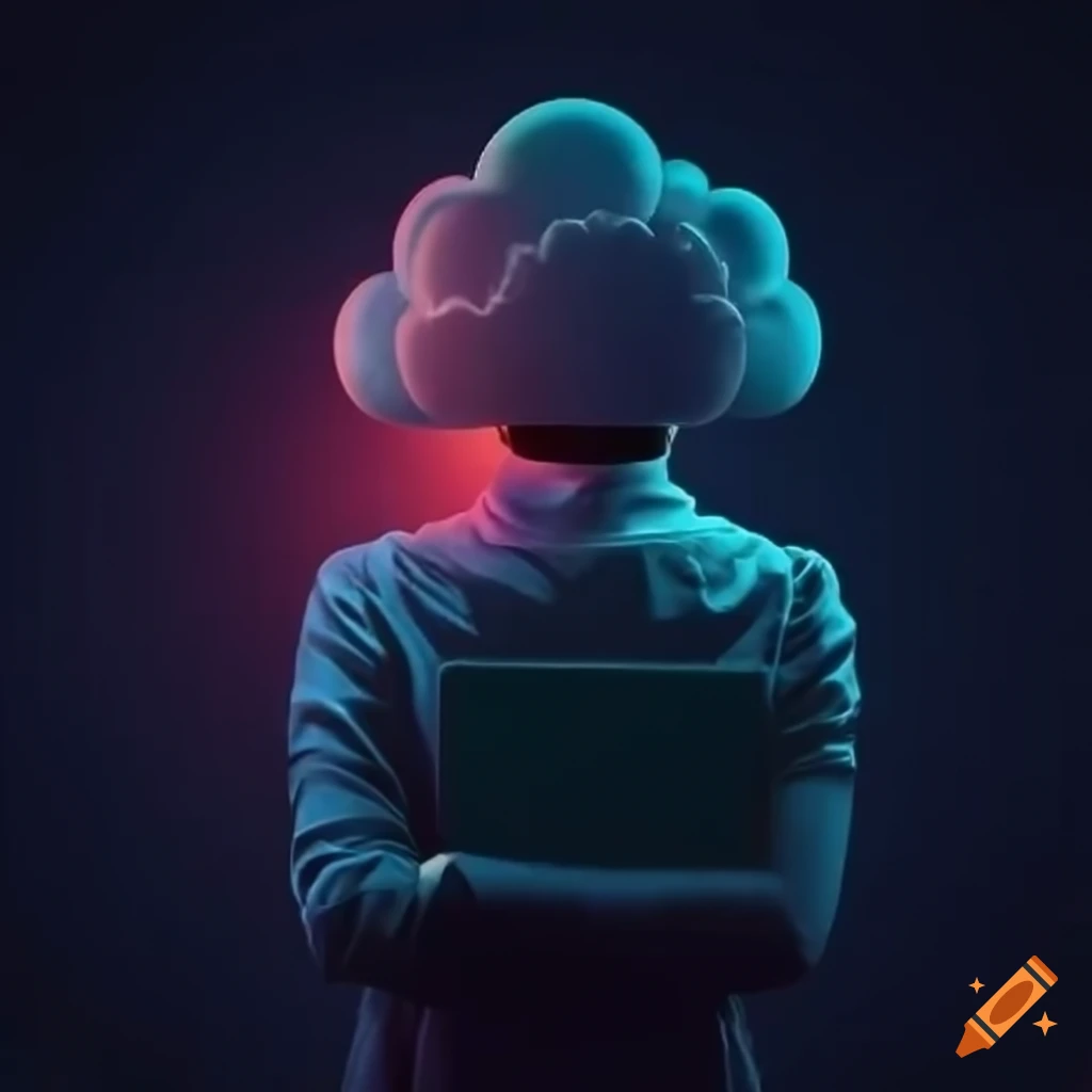 Cloud engineer writing code on Craiyon