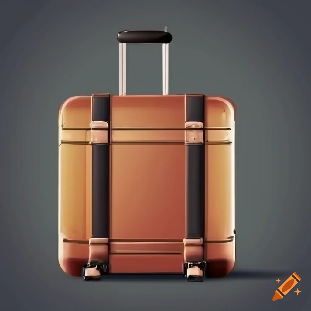 German luggage illustration with solid background on Craiyon