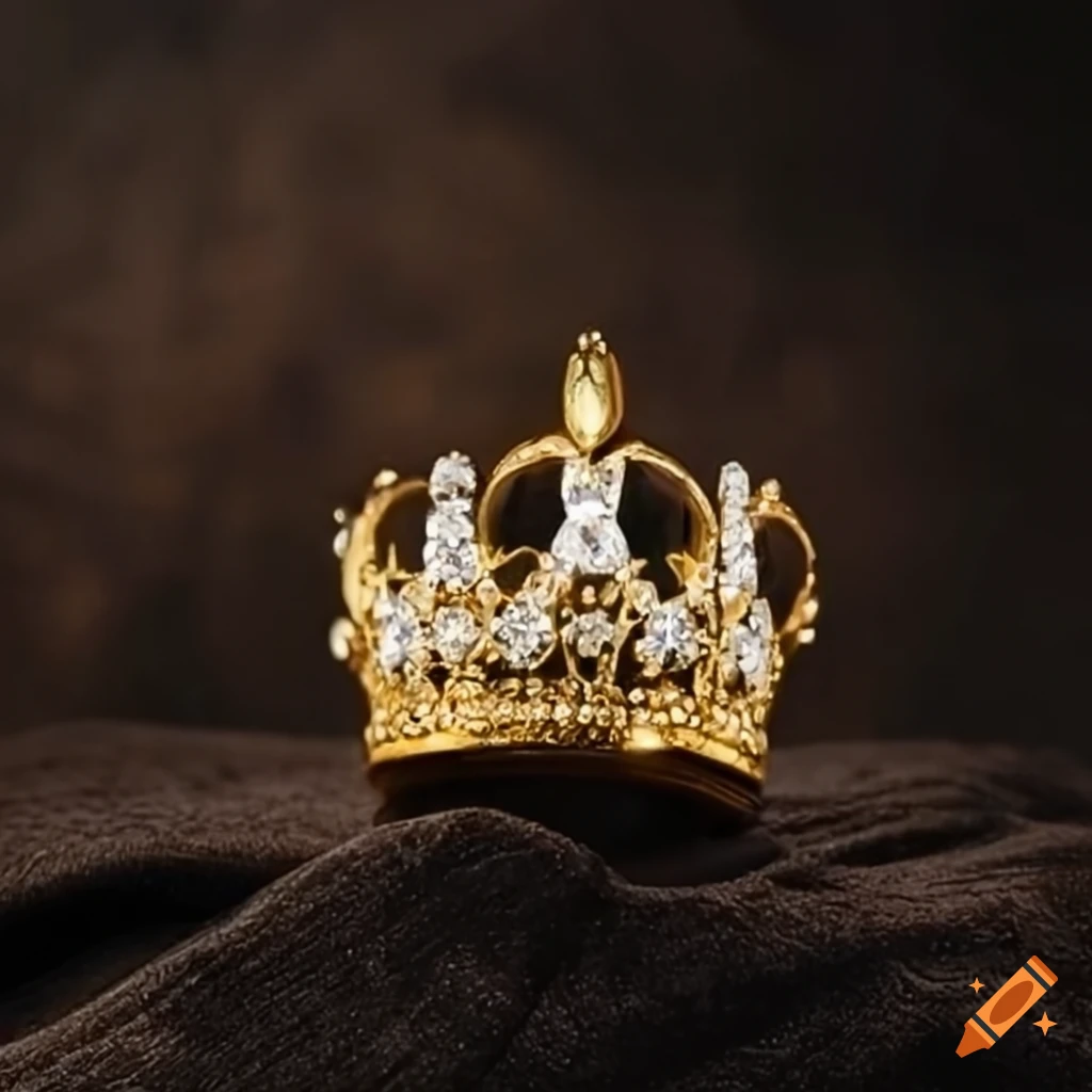 Golden crown with white gem on top on Craiyon