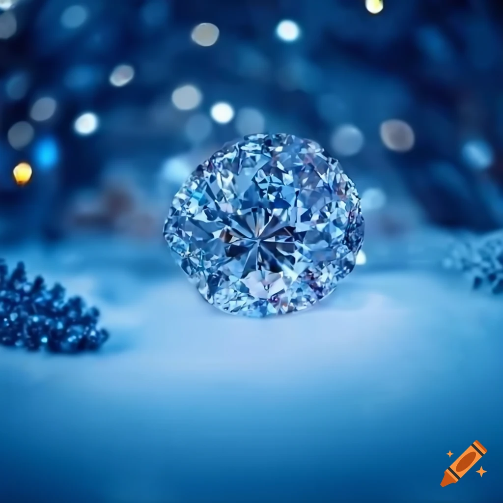 Sparkling diamonds on a winter wonderland background on Craiyon