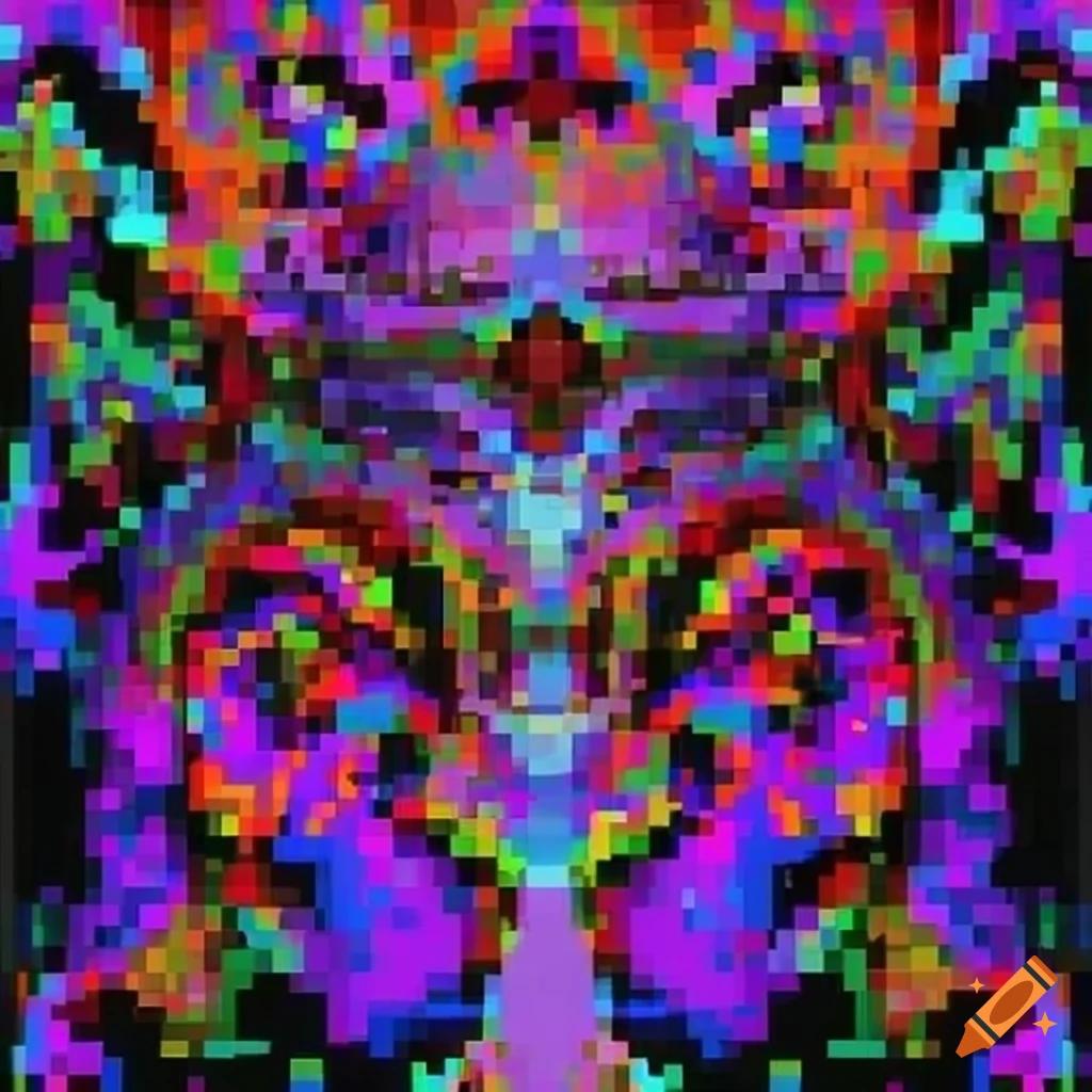 Psychedelic abstract pixel art on Craiyon