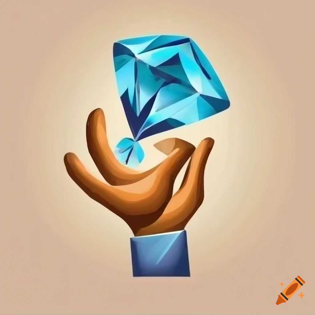 Vector illustration of a hand stealing a diamond on Craiyon