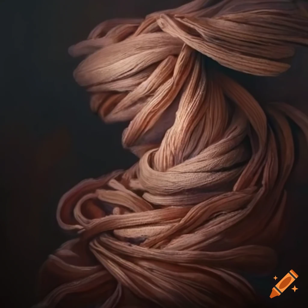 Ultra high resolution dusty silk thread canvas painting with emotive ...