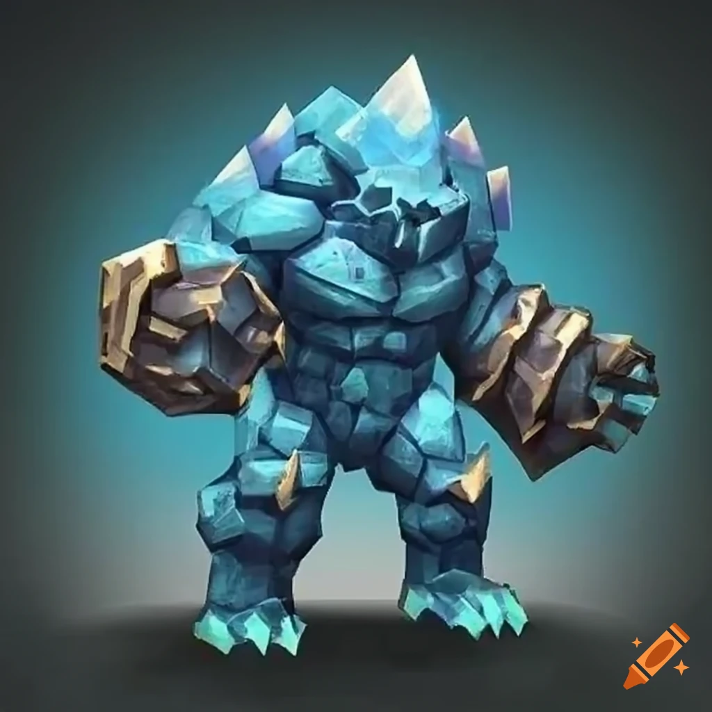 Crystal golem on Craiyon