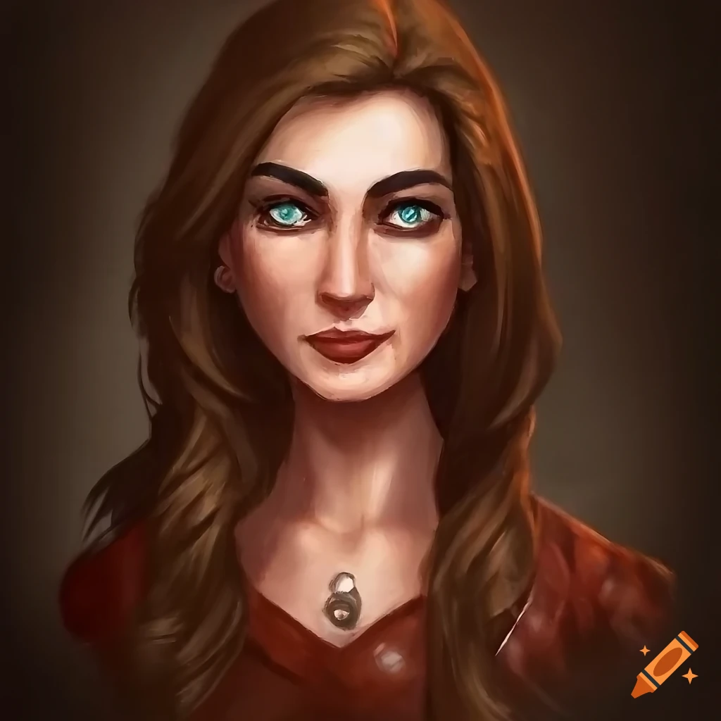 Portrait of a confident witcher-inspired magician with blue eyes on Craiyon