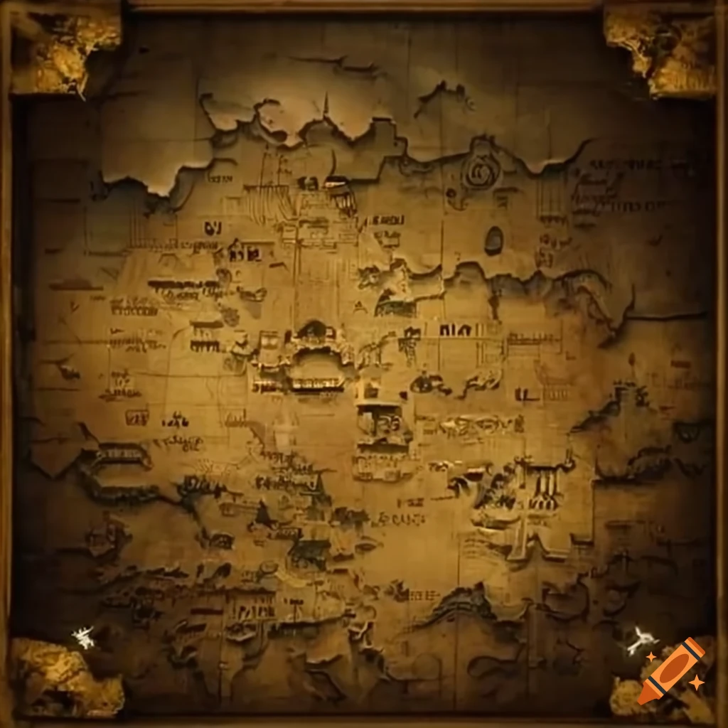 Detailed treasure map on Craiyon