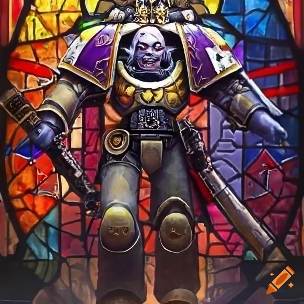 Stained glass warhammer 40k on Craiyon