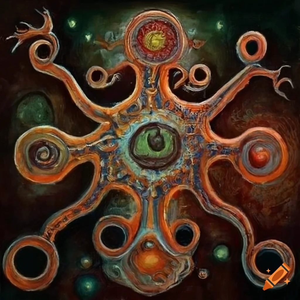 Medieval painting symbol of yog sothoth on Craiyon