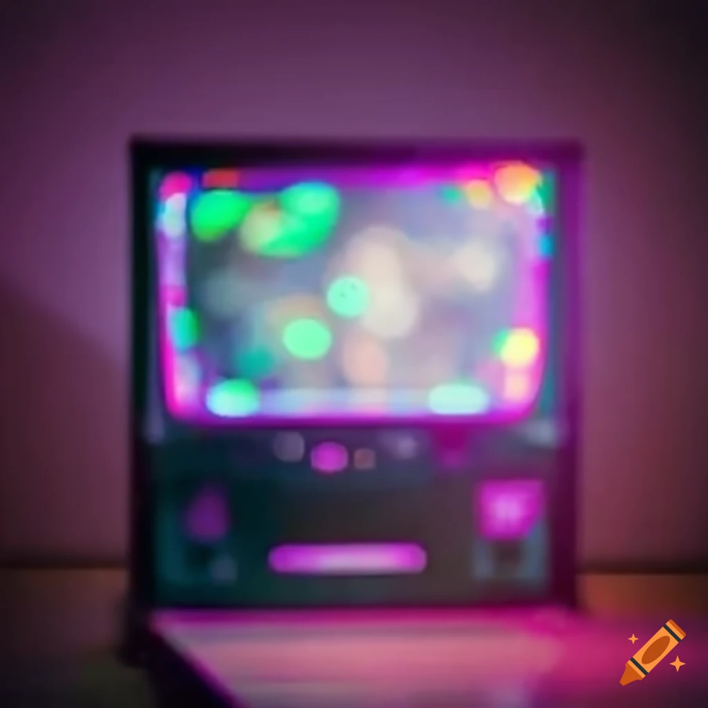 Cathodic tv screen of an arcade video game on Craiyon