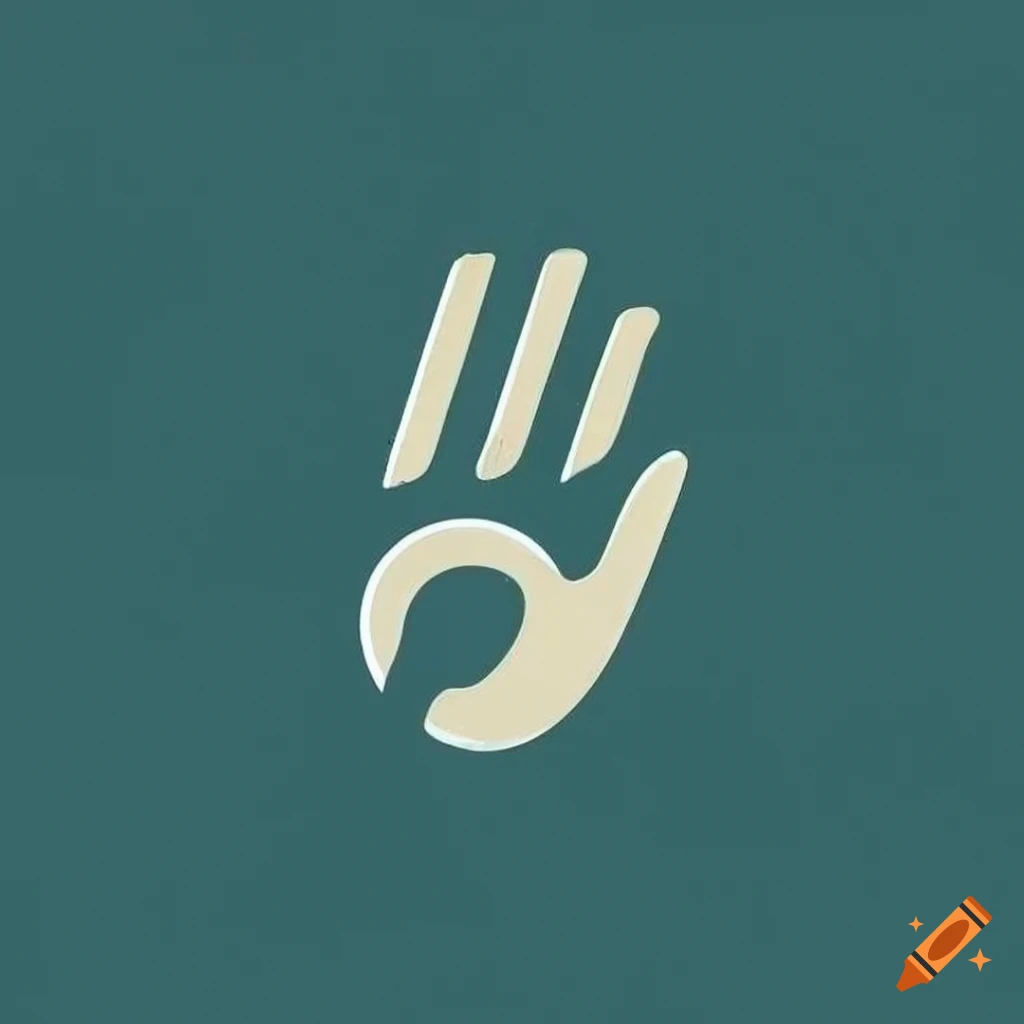 Fancy hand logo of a palm on Craiyon