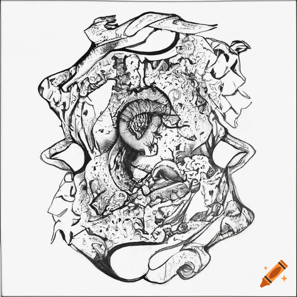 Rave-inspired tattoo flash sheet on Craiyon