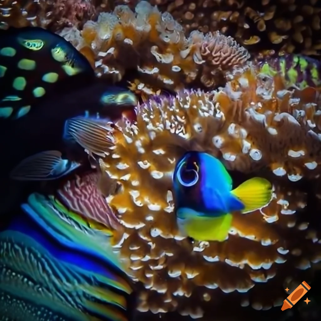 Group of exotic fish in a mesmerizing underwater world on Craiyon